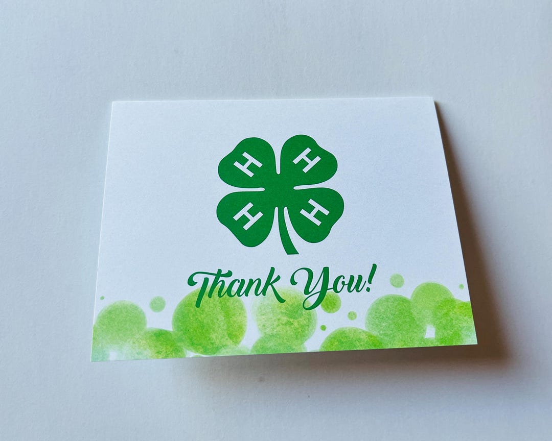 4H Thank You Notecards, A2 Notecard Pack, A2 Notecard, 4H Notecards, 4H ...