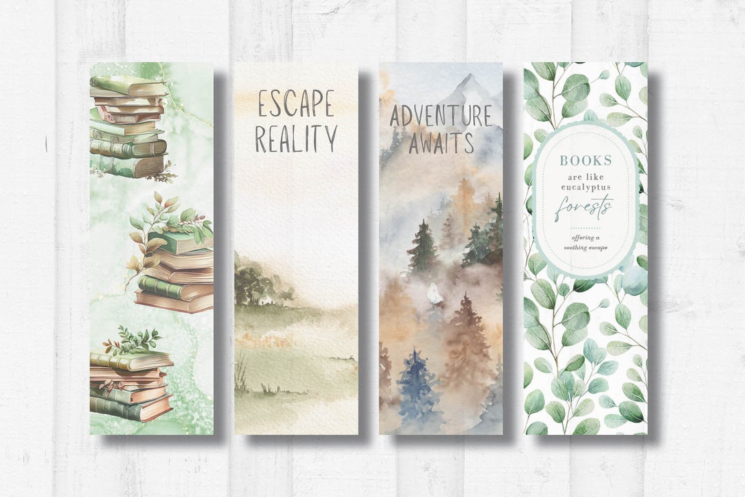 Forest Reader Bookmarks Digital Printable Bookmarks | Digital Bookmark ...