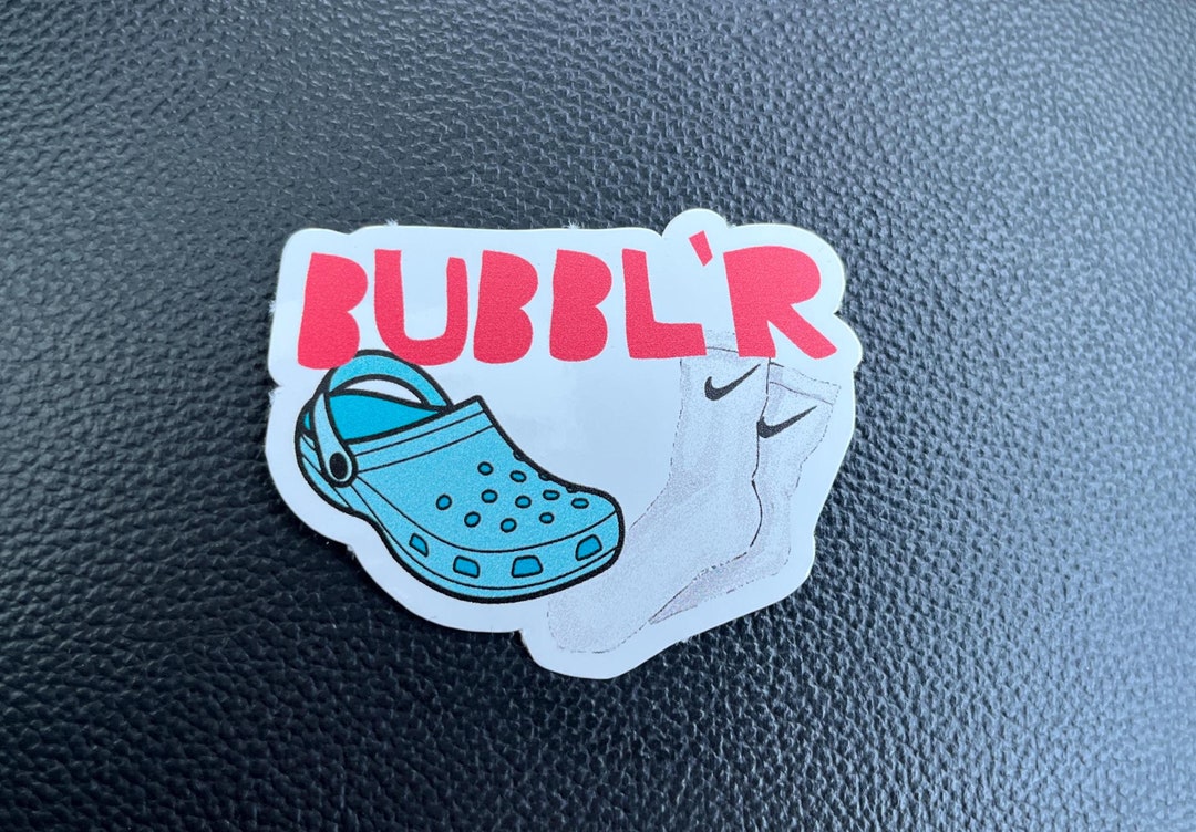 Bubbl'r, Crocs, Nike Socks Sticker, Waterproof Decal, Laptop Sticker ...