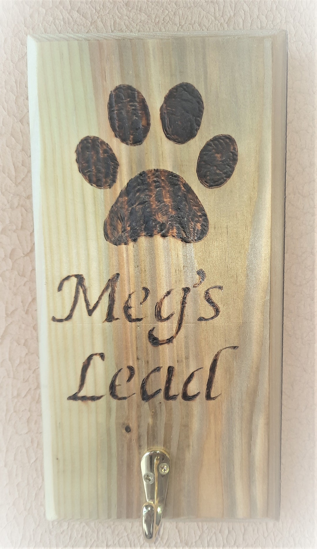 Personalised Wooden Dog Lead Hanger free Delivery - Etsy