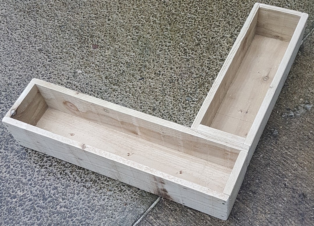 Hand Made Rough Sawn Corner Garden Flower Trough Planter, Herb ...