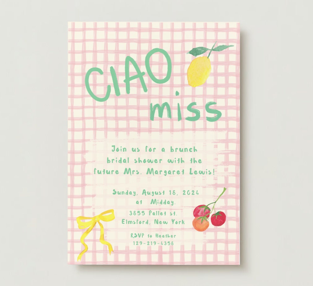 Lemon European Italian Sicilian Hand Painted Ciao Miss Bridal Shower ...