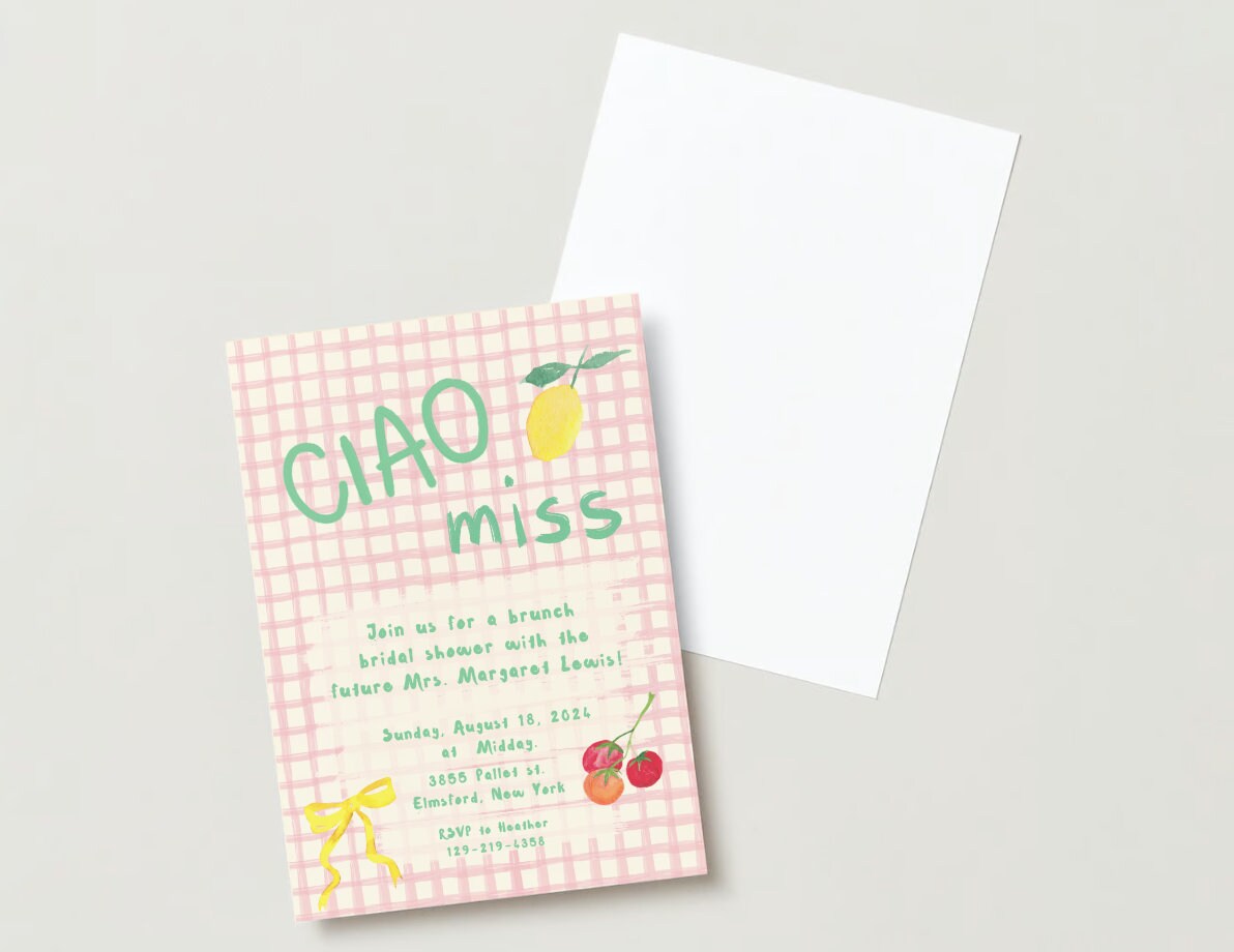 Lemon European Italian Sicilian Hand Painted Ciao Miss Bridal Shower ...
