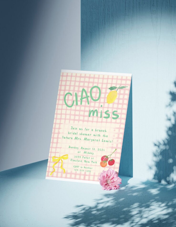 Lemon European Italian Sicilian Hand Painted Ciao Miss Bridal Shower ...