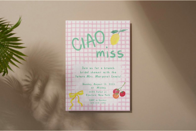 Lemon European Italian Sicilian Hand Painted Ciao Miss Bridal Shower ...