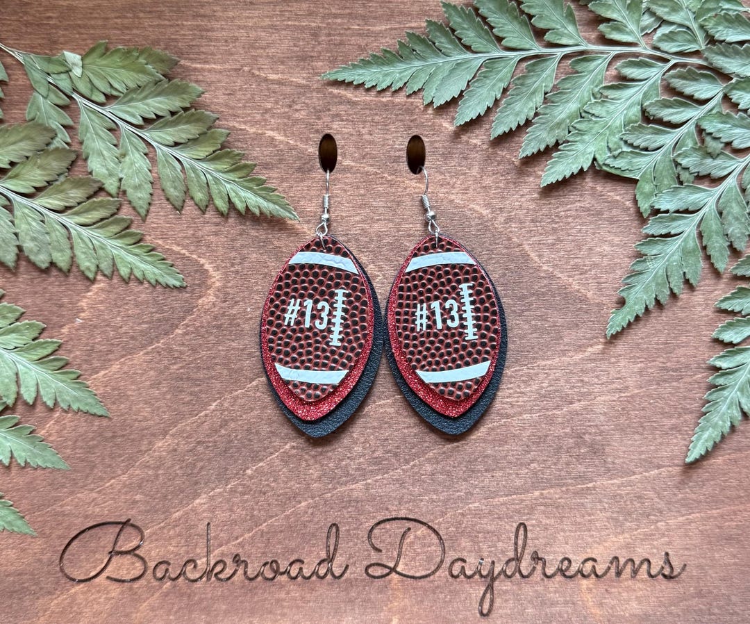 Football Earrings, Custom Football Earrings, Personalized Football ...