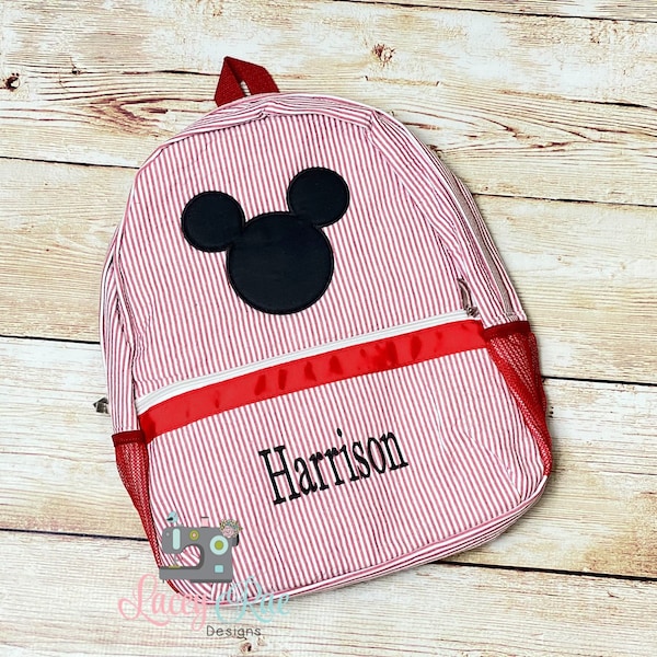 Mickey Seersucker Backpack - Etsy