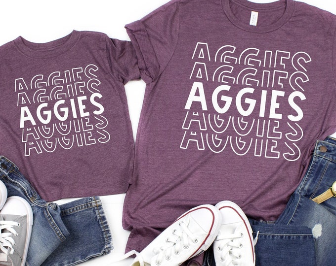 Aggies Shirt, Game Day Shirt, Texas A&M Shirt, Crew Neck Aggie, Aggie ...