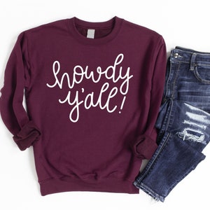 Howdy Yall Aggies Sweatshirt, Game Day Shirt, Texas A&M Shirt, Vinyl ...