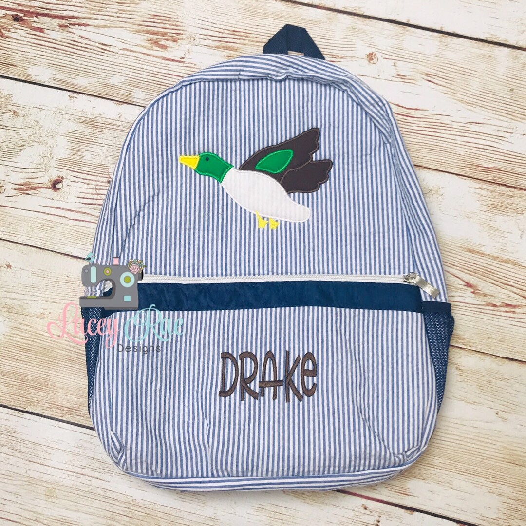 Mallard Duck Boys Seersucker Preschool Backpack, Boys Seersucker, Duck ...