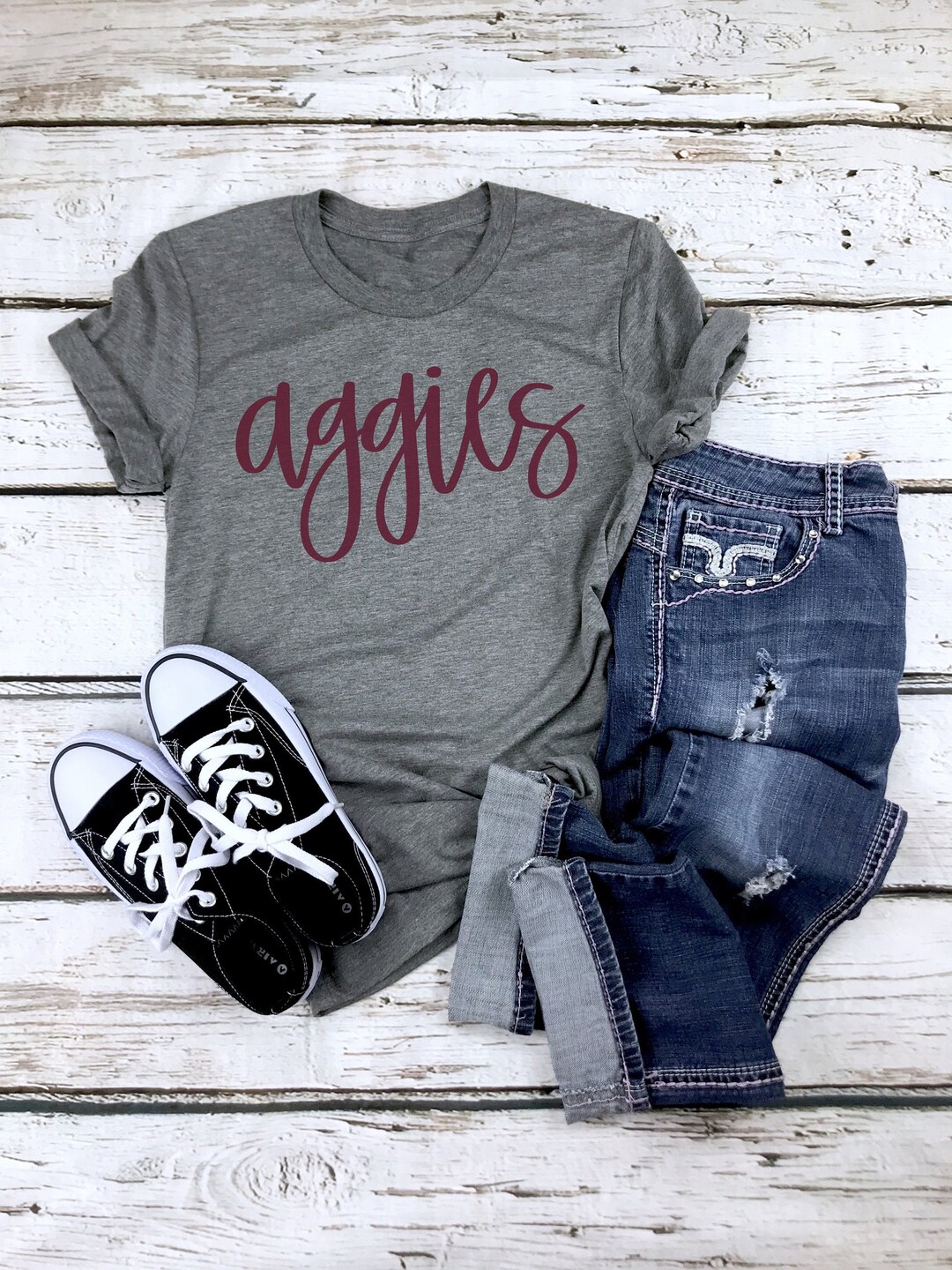 Aggies Shirt, Game Day Shirt, Texas A&M Shirt, Vinyl Shirt, Crew Neck ...