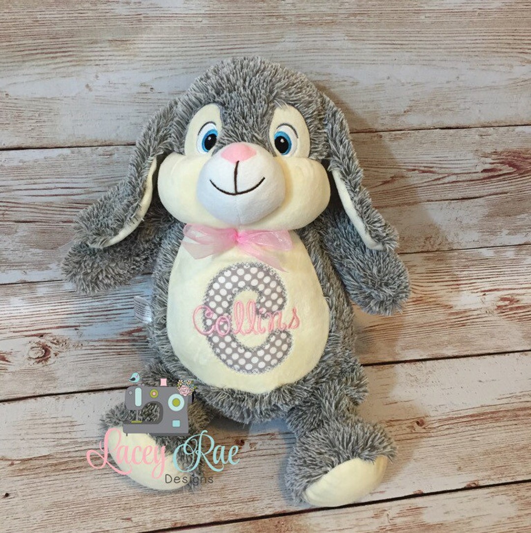 Personalized Stuffed Animal Bunny Rabbit, Monogrammed, Baby Cubbie ...