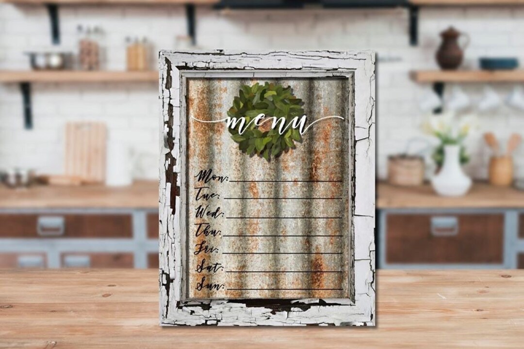 Dry Erase Weekly Menu Board, 8x10, Personalized Menu Board, Farmhouse ...