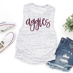 Aggies Script Tank or Shirt, Game Day Shirt, Texas A&M Shirt ...