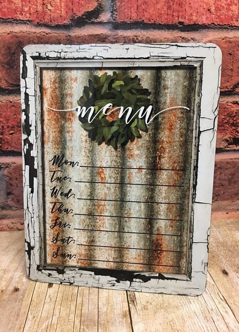 Dry Erase Weekly Menu Board 8x10 Personalized Menu Board | Etsy