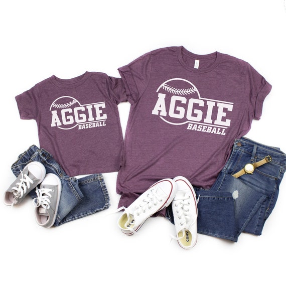 Aggie Baseball Shirt Game Day Shirt Crew Neck Aggie Aggie | Etsy