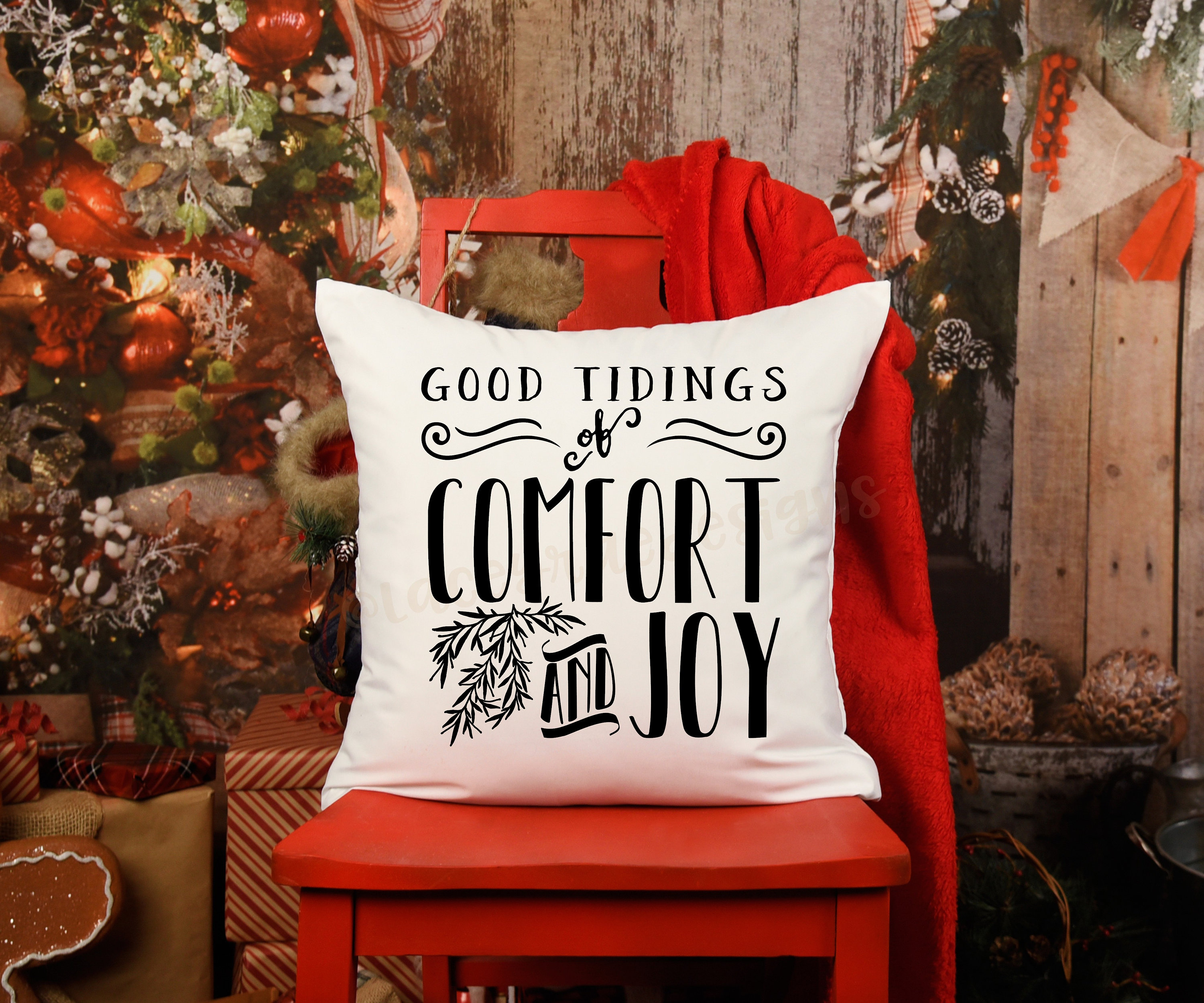 Comfort and Joy Cover Christmas Decor Winter Pillow Cover | Etsy