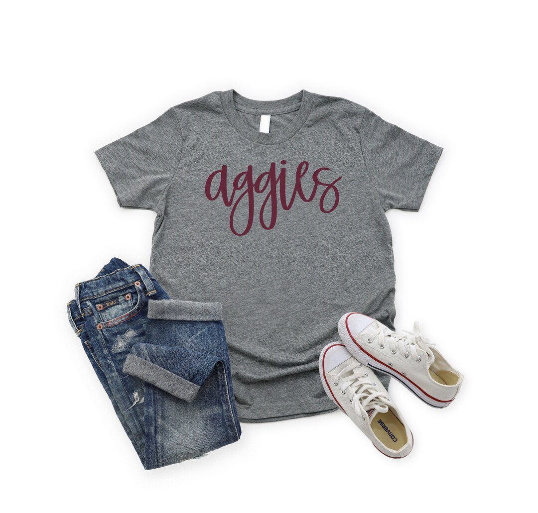 Aggies Toddler or Youth Shirt, Game Day Shirt, Texas A&M Shirt, Crew ...