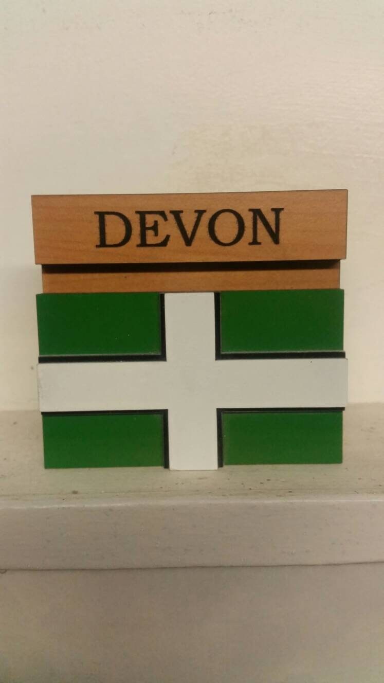 The Flag of Devon in a Small 3D Format Hand-painted With - Etsy