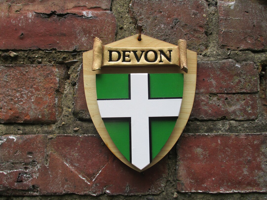 The Flag of Devon in a Shield Format Hand-painted and - Etsy