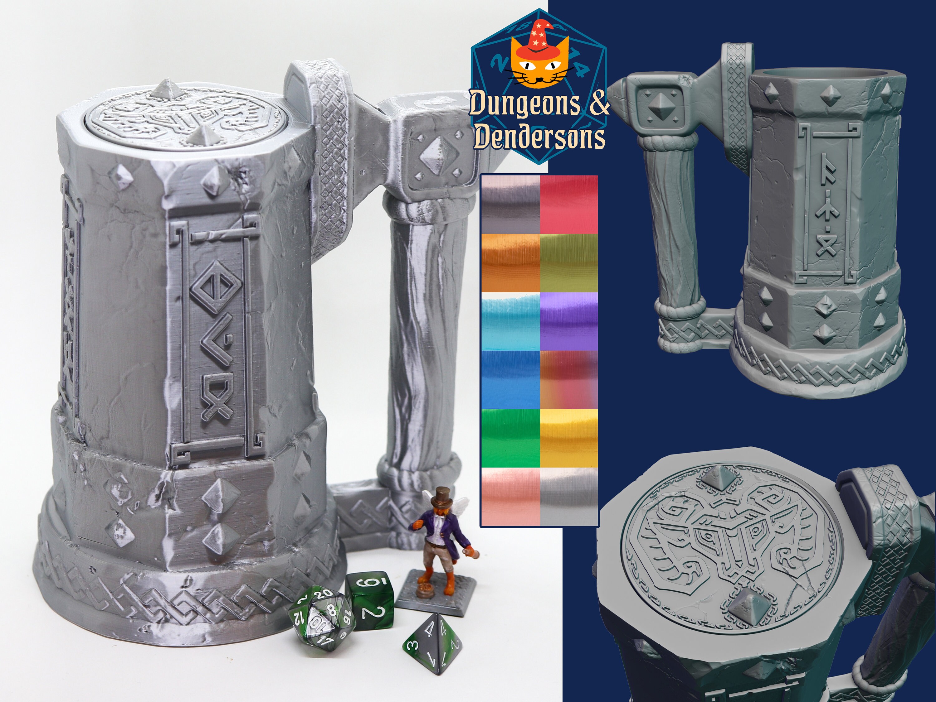 Dwarven Drinking Tankard Choose Your Color Fits Cans & Bottles 3D ...