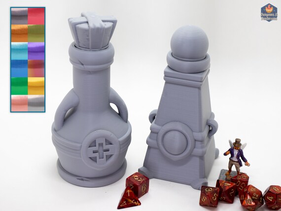 Health Potion & Mana Potion 3D Printed Dice Bottle for - Etsy