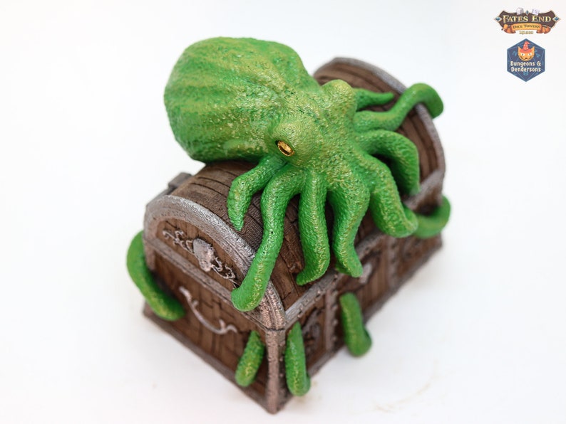 Shiny Octopus Treasure Chest Box Hand Painted Storage Box Great for ...