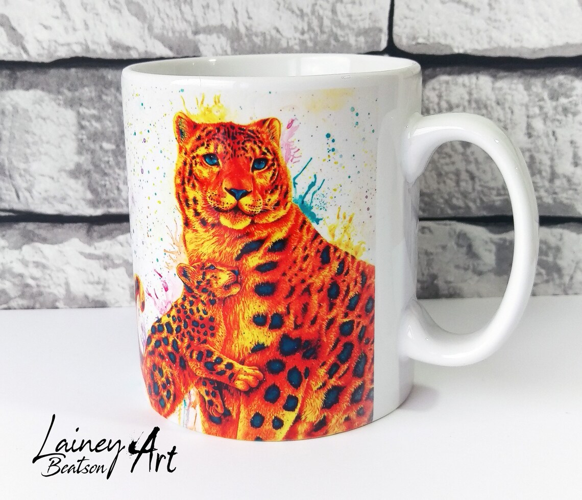 Snow Leopard Mug Leopard Drinkware Snow Leopard Gift - Etsy