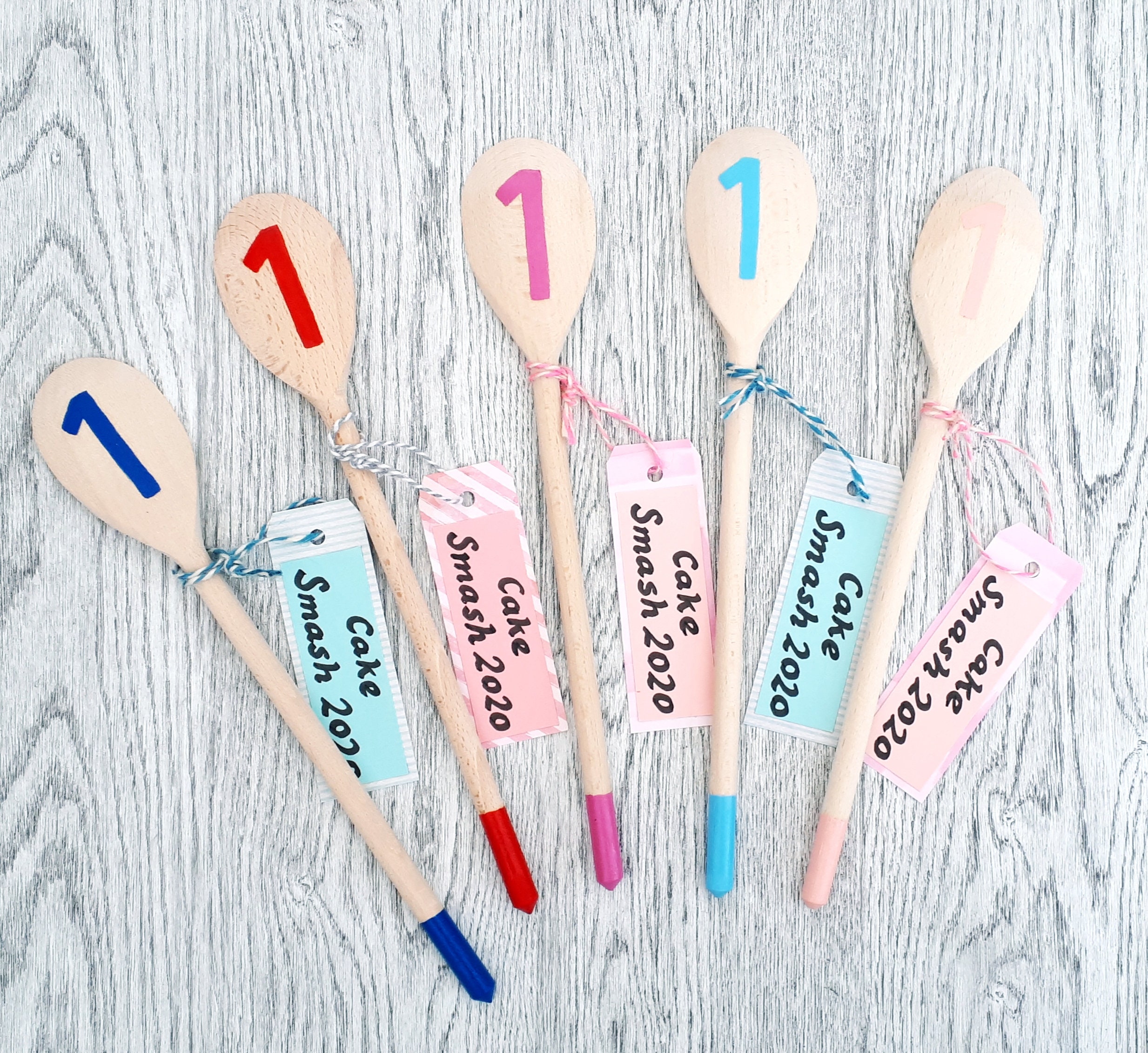 1st Birthday Cake Smash Wooden Spoon Keepsake. Painted Number - Etsy UK