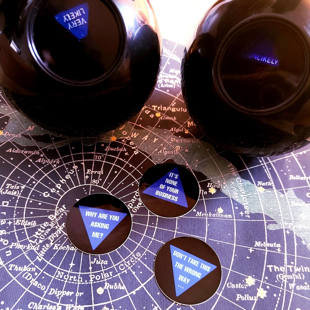 Cranky Magic 8 Ball Sticker - Funny and Weird Fortunes - Durable ...