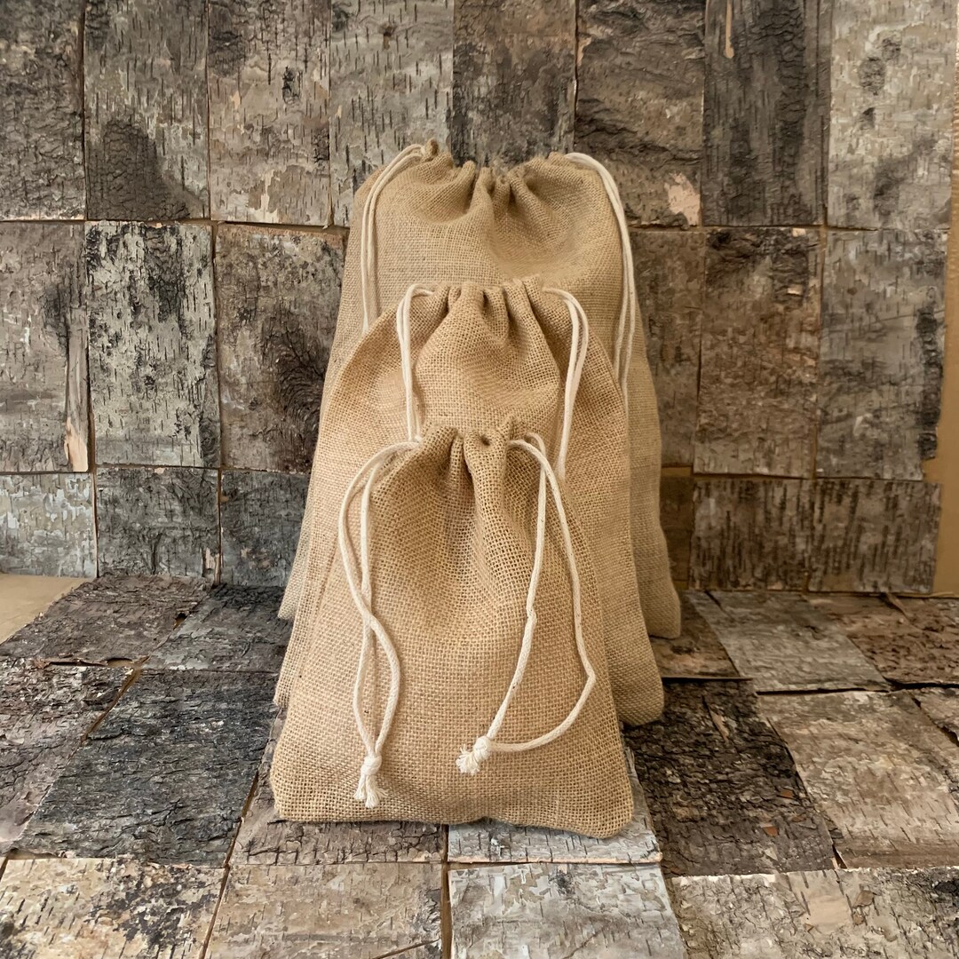 Handmade Jute Drawstring Gift Bags, Biodegradable Hessian Sacks - Etsy UK