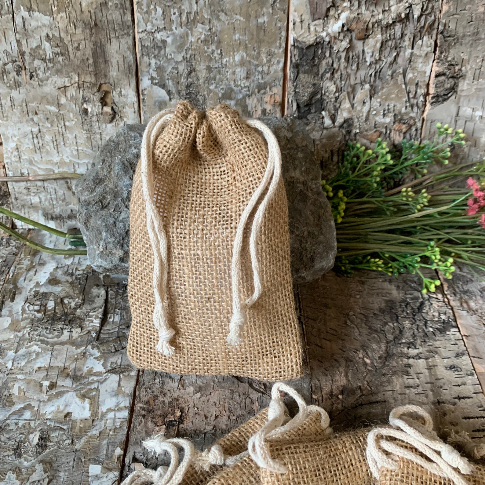 Mini Hessian Drawstring Bags - Etsy