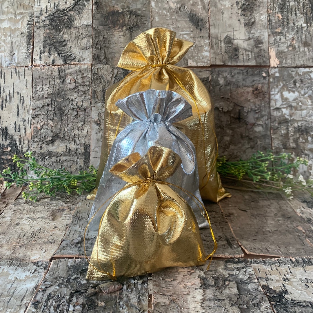 Reusable Silver and Gold Gift Bags - Etsy UK