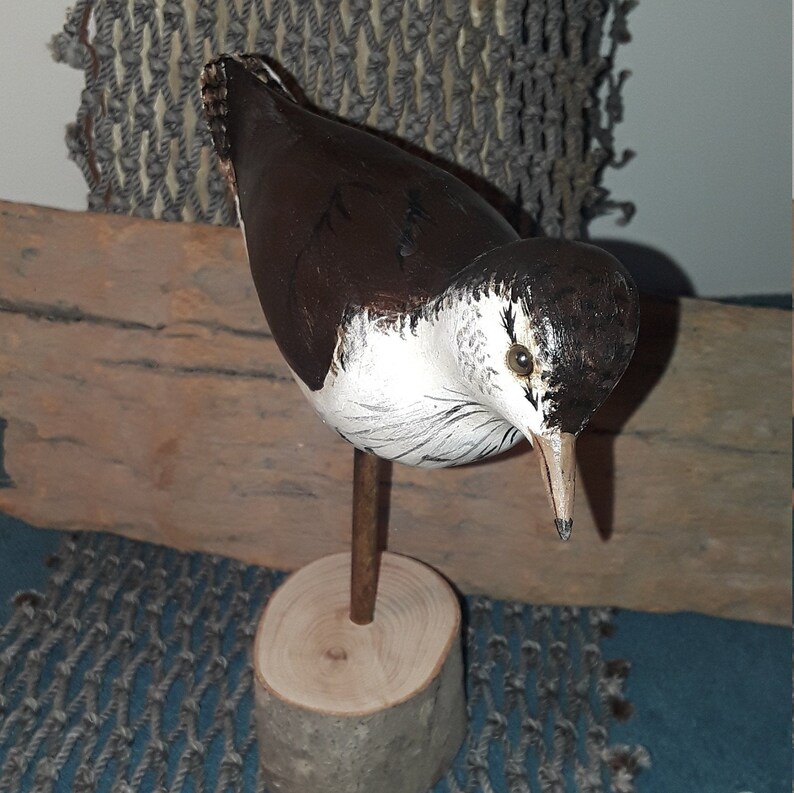 Hand Carved and Painted Spotted Sandpiper. Carved From Tupelo - Etsy