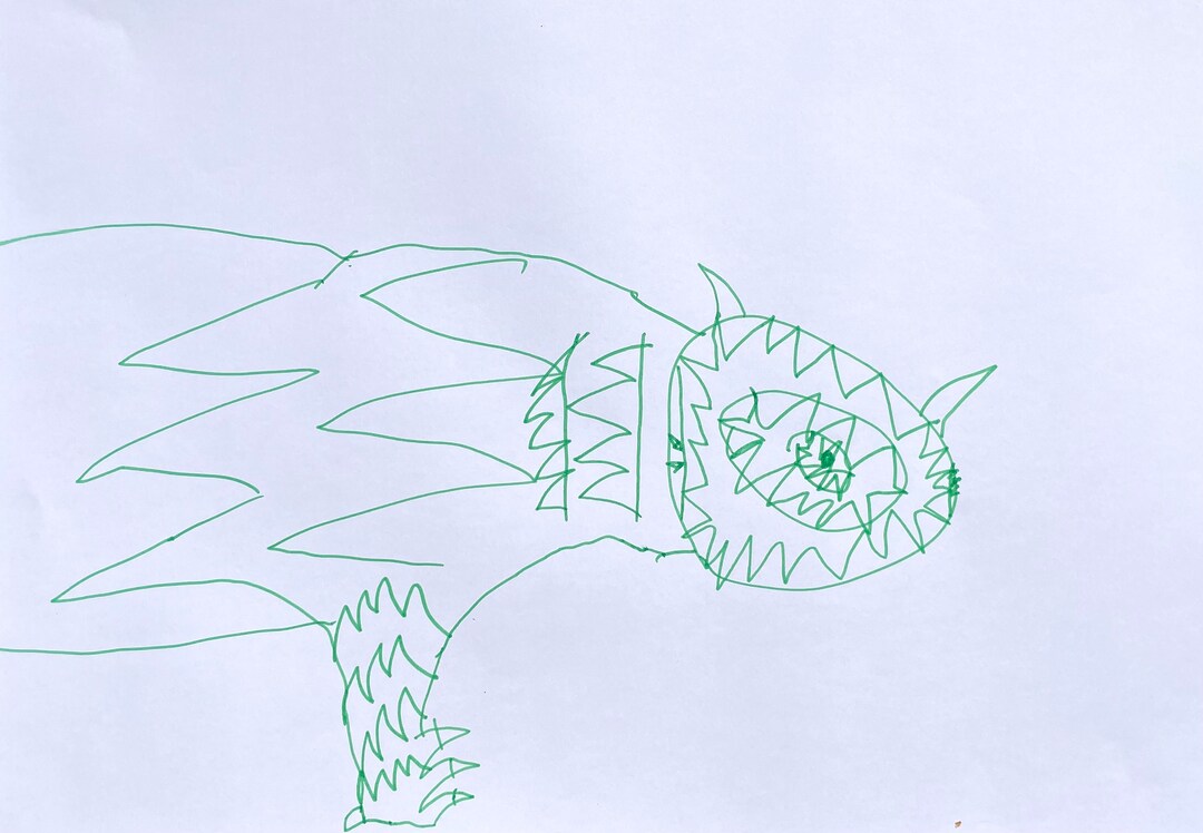 Original Cedar-saurus Drawing - Etsy