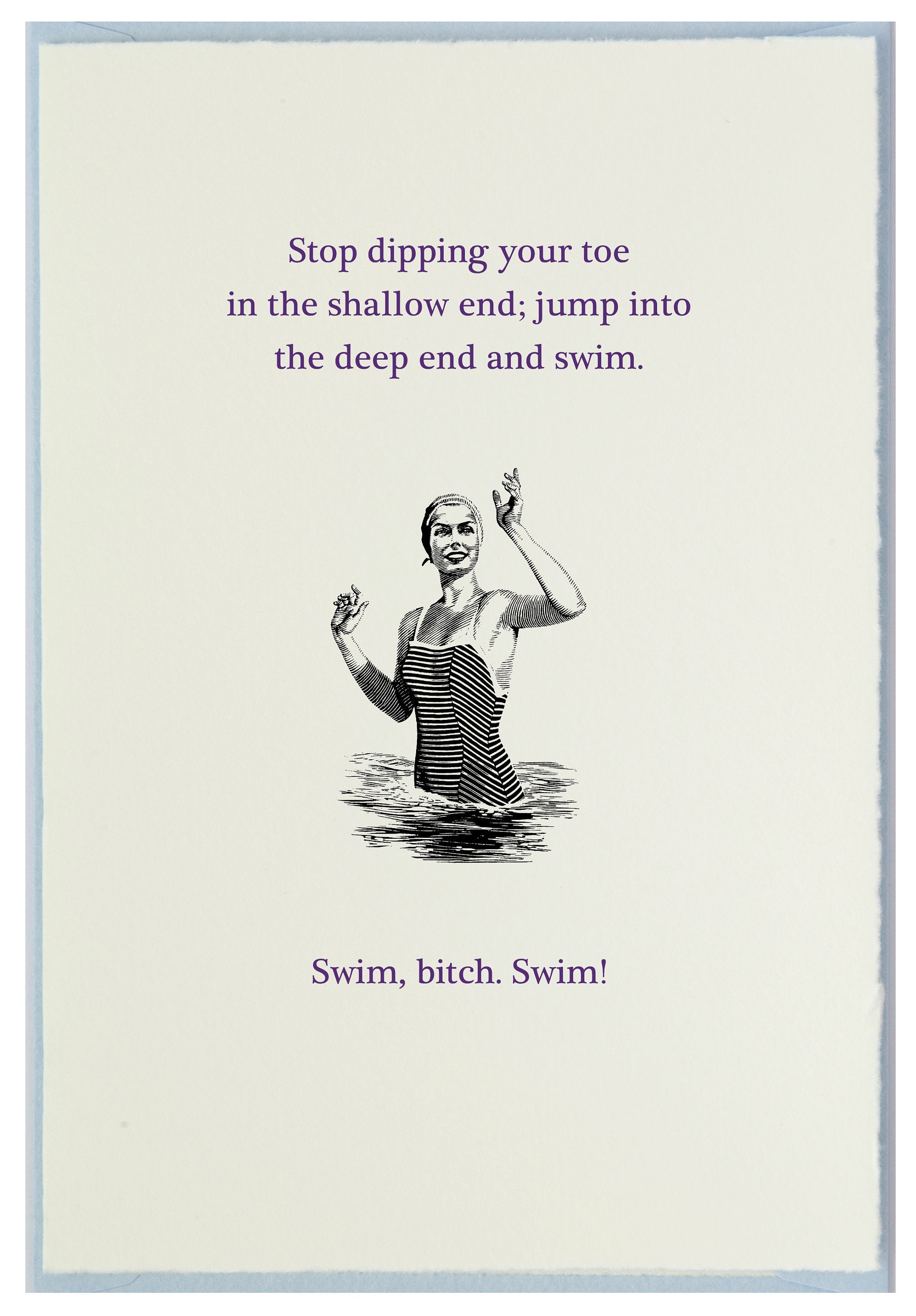 Funny Inspirational Card Take a Chance Retro Bathing Beauty - Etsy