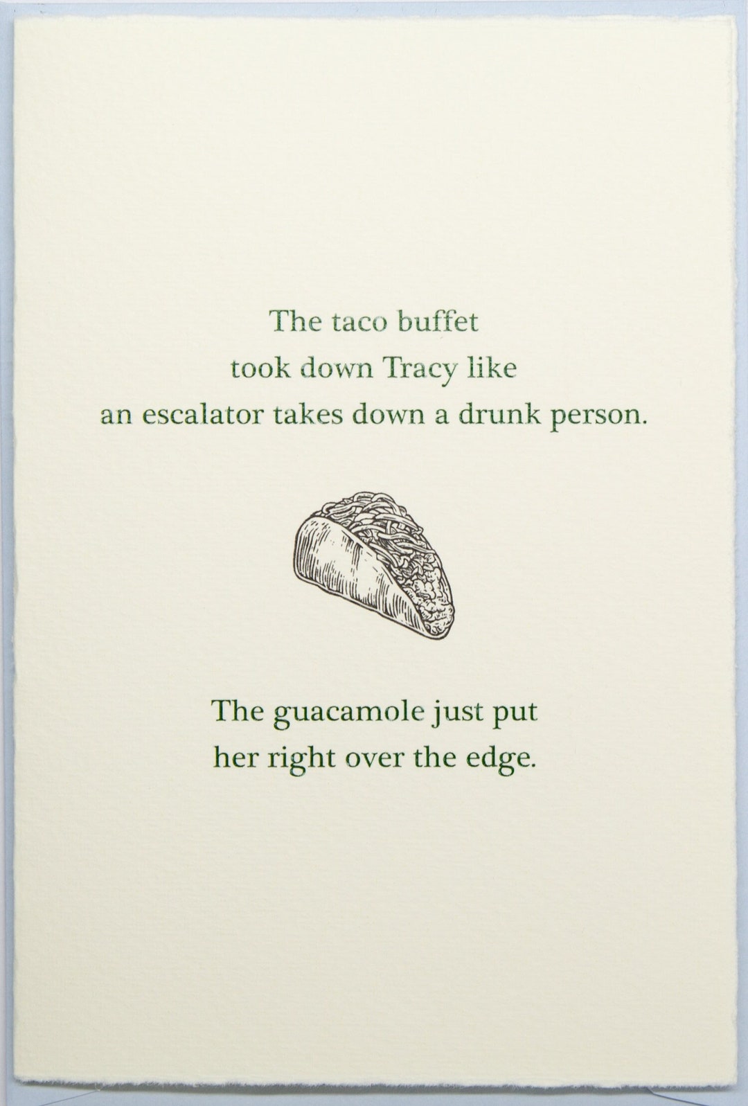 Taco Tuesday Card is a Hilarious Greeting Card Printed in the Hudson ...