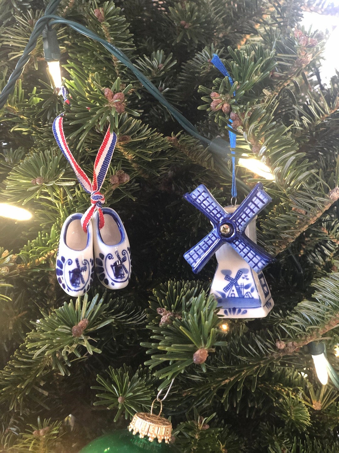 Delft Blue Ceramic Ornaments—snowman, Windmill, Clogs, Santa—made in ...