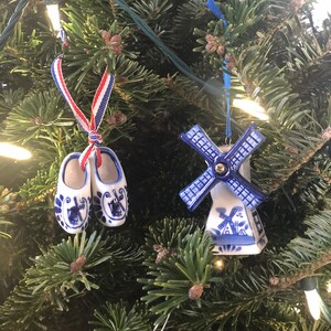 Delft Blue Ceramic Ornamentssnowman, Windmill, Clogs, Santamade in the ...