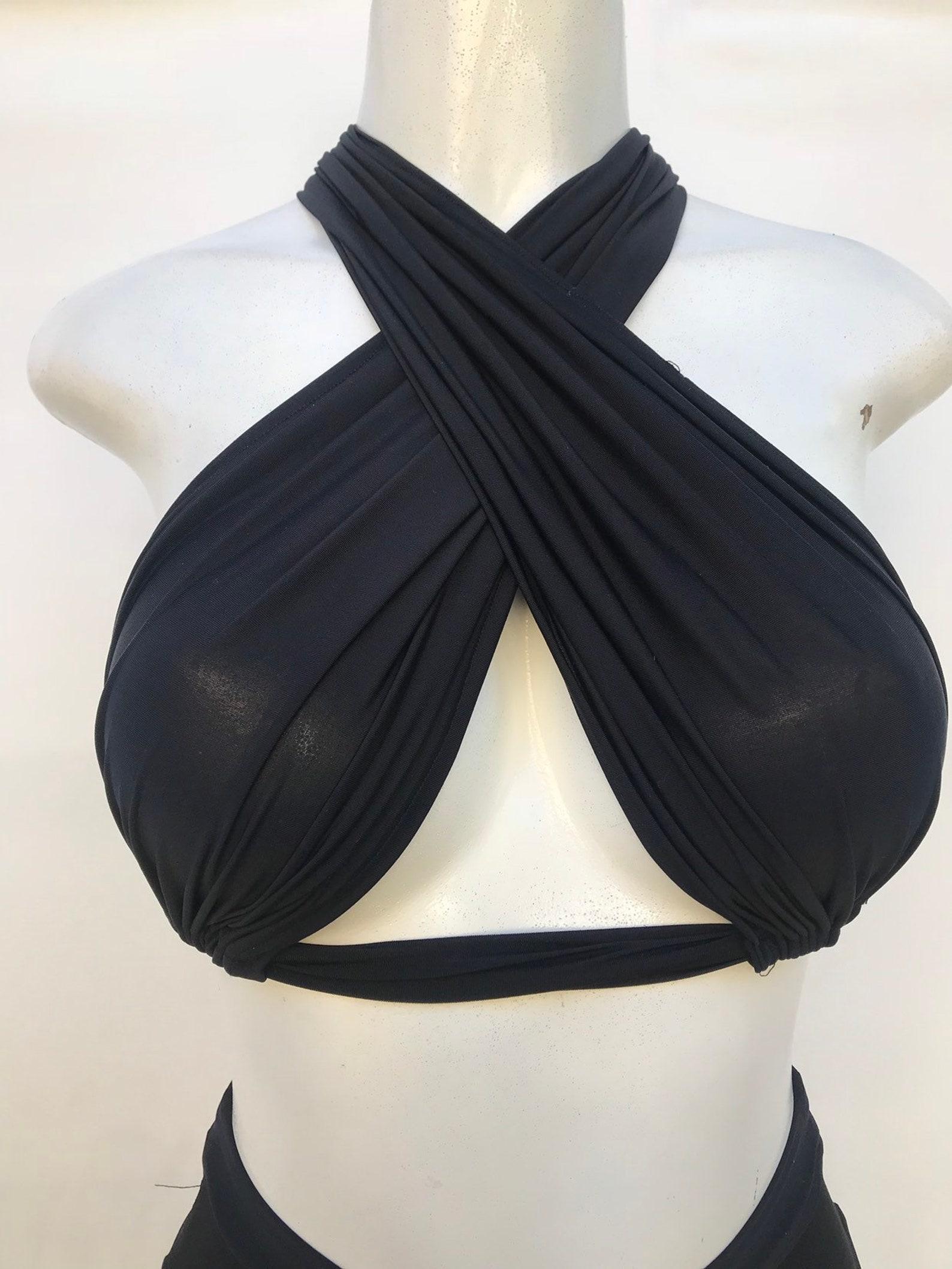 Cross Over Top Halter Top Beachwear Woman Clothing Crop - Etsy