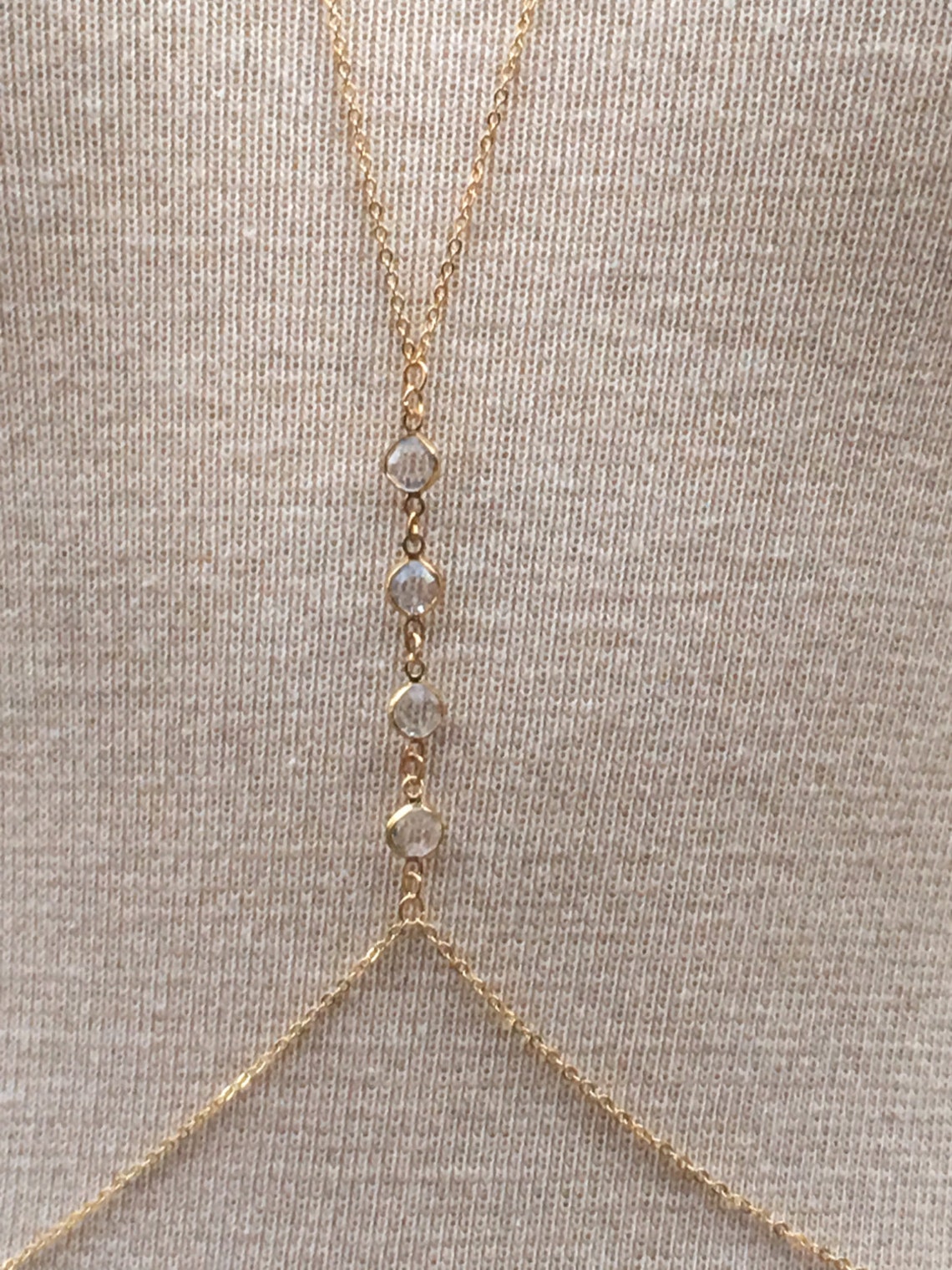 Crystal Body Chain Layering Body Chain Bikini Body Jewelry | Etsy