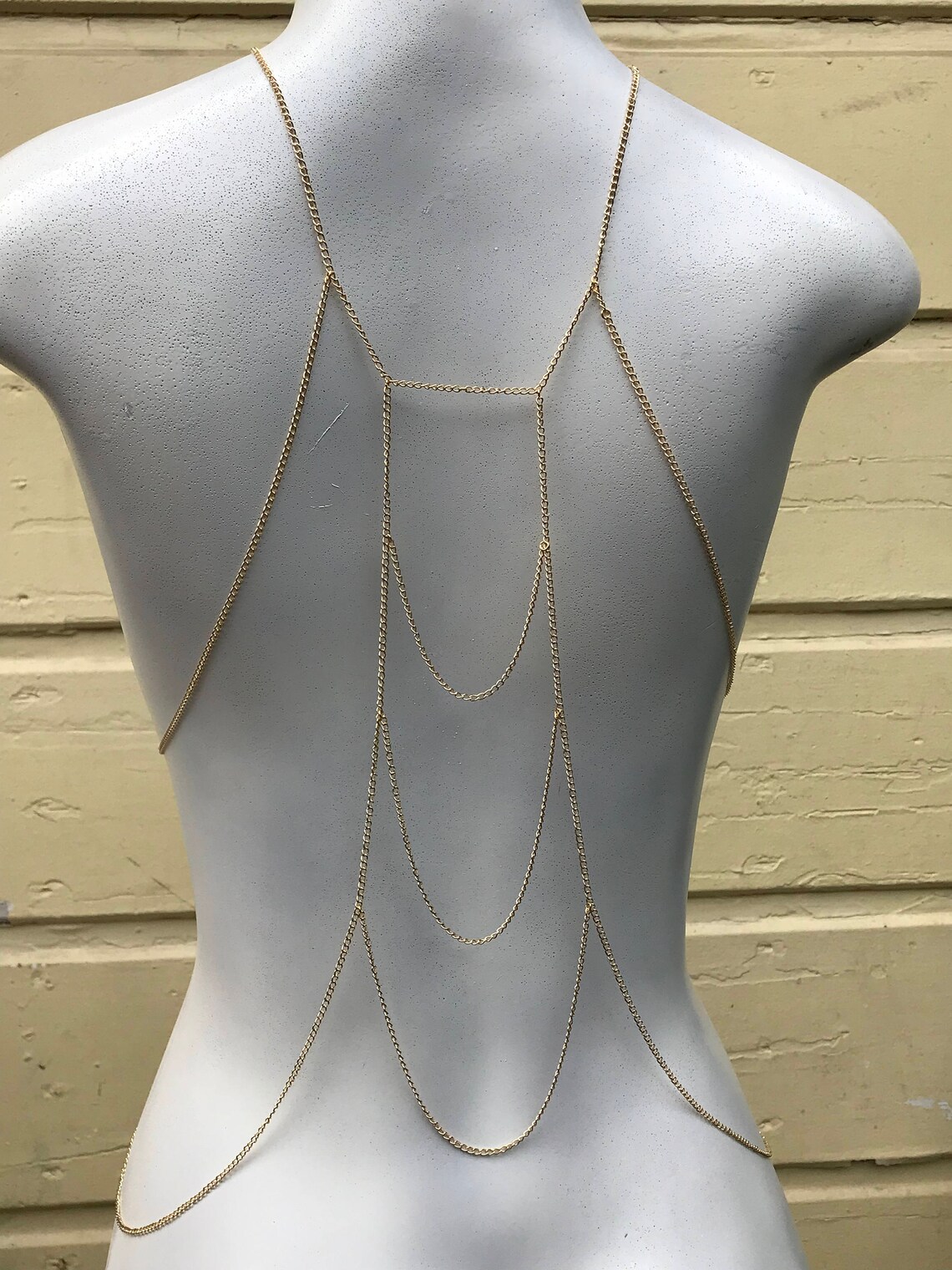 Back Body Chain Layered Body Chain Bikini Body Jewelry Back | Etsy
