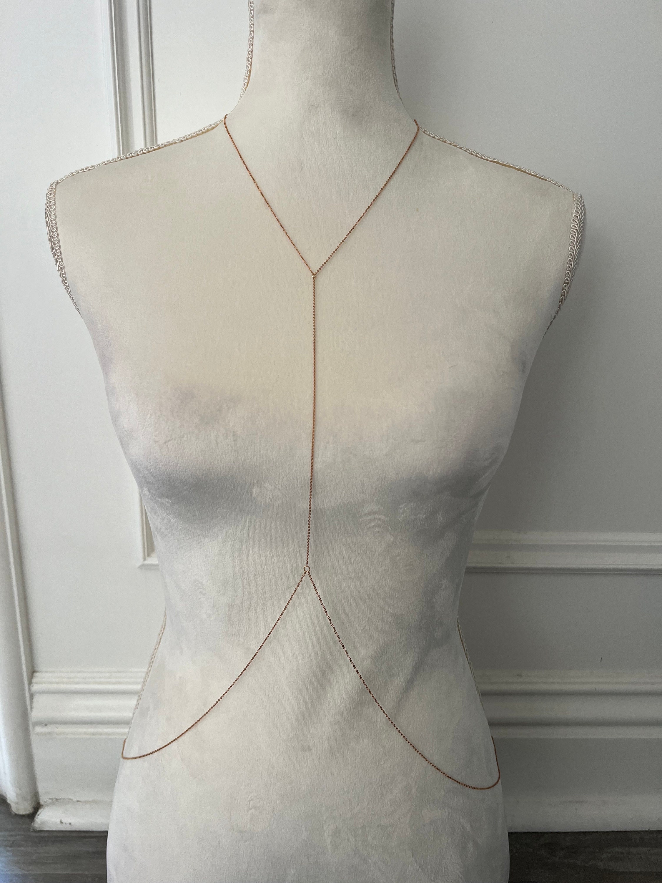 Dainty Gold Plated Body Chain, Minimalist Jewelry - Etsy