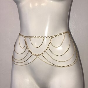 Body Chain, Gold Body Chain, Bikini Body Jewelry, Crystal Belly Chain ...