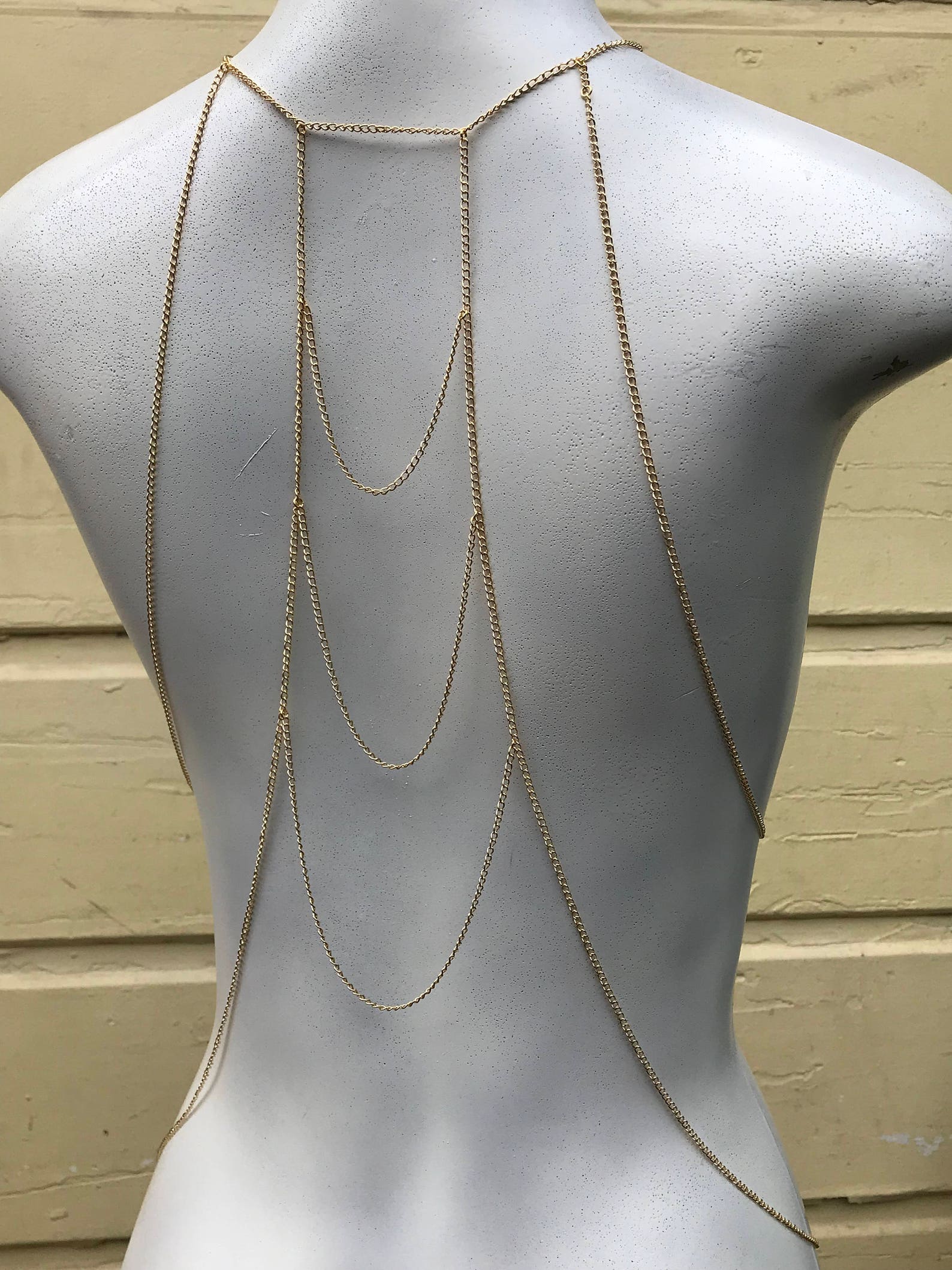 Back Body Chain, Layered Body Chain, Bikini Body Jewelry, Back Drop ...