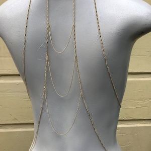 Back Body Chain, Layered Body Chain, Bikini Body Jewelry, Back Drop ...