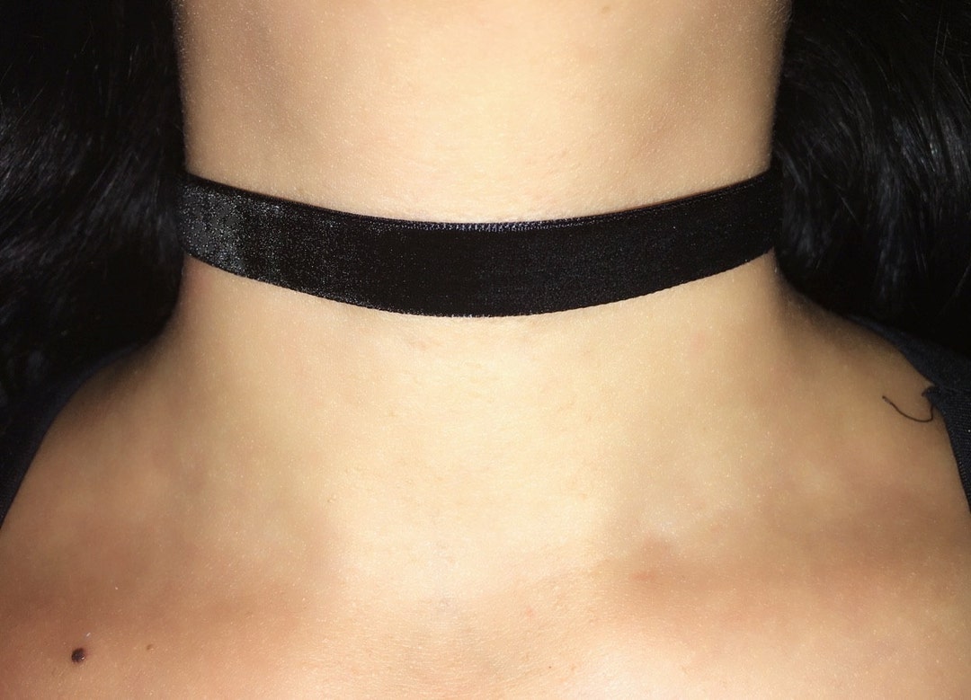 Small Black Velvet Choker, Thin Choker, Velvet Choker, Statement Choker ...