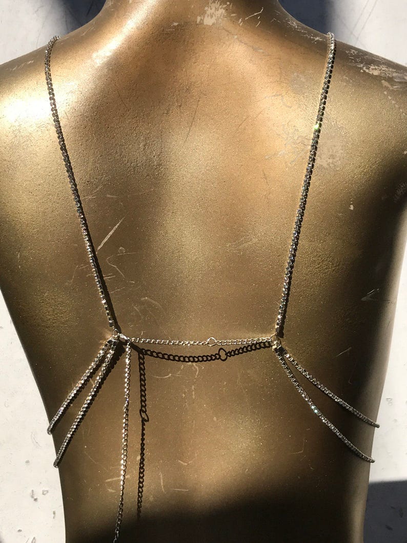 Body Chain Bralette Chain Bikini Body Jewelry Bralette - Etsy New Zealand