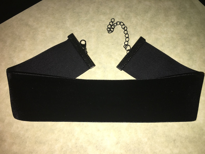 Large Wide Black Velvet Choker Wide Choker Large Choker - Etsy