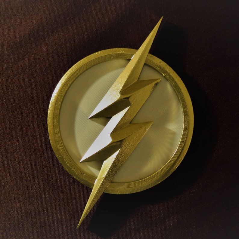 Flash costume 3D printed lightning bolt emblem prop for | Etsy